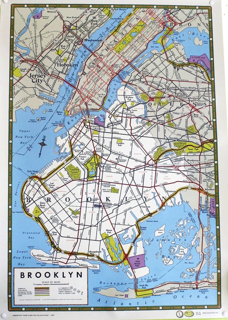 Vintage 1949 Brooklyn Map. — Gift-Man